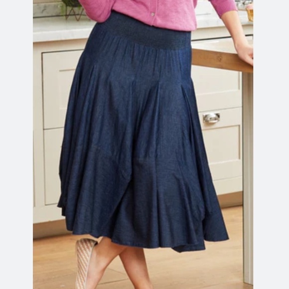 Mistral | Skirts | Mistral Autumnal Blooms Tiered Slub Jersey Cotton ...